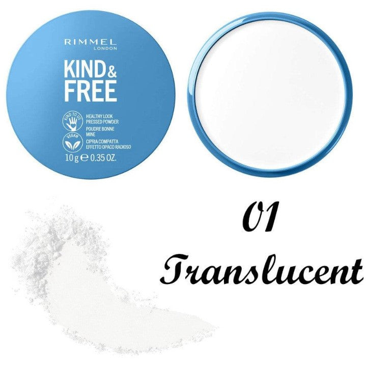 Rimmel London Kind & Free Natural Finish Pressed Powder 01 Translucent ...