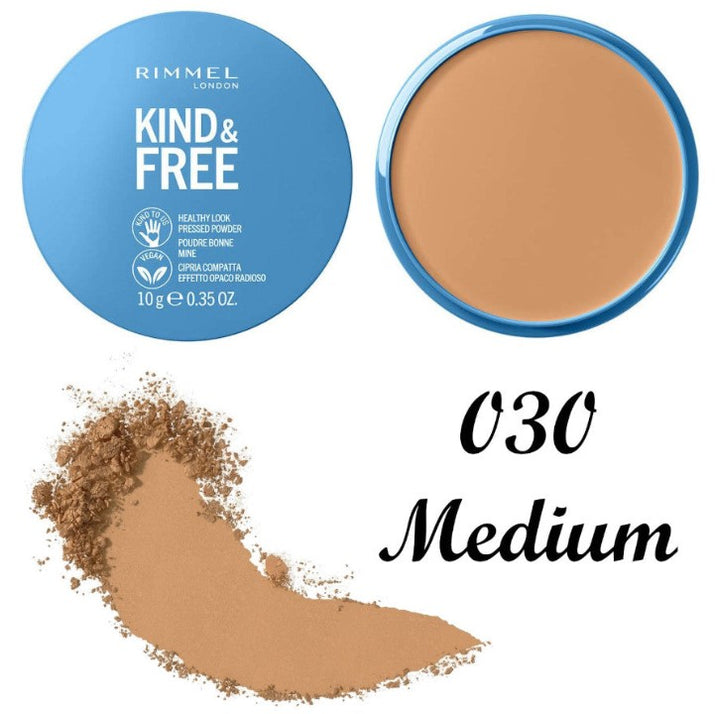 Rimmel London Kind & Free Natural Finish Pressed Powder 030 Medium ...